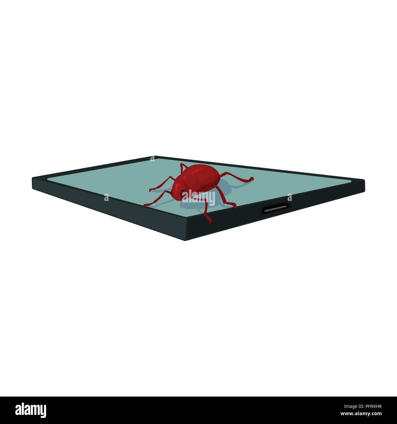 Computer virus icon in cartoon design isolated on white background ...