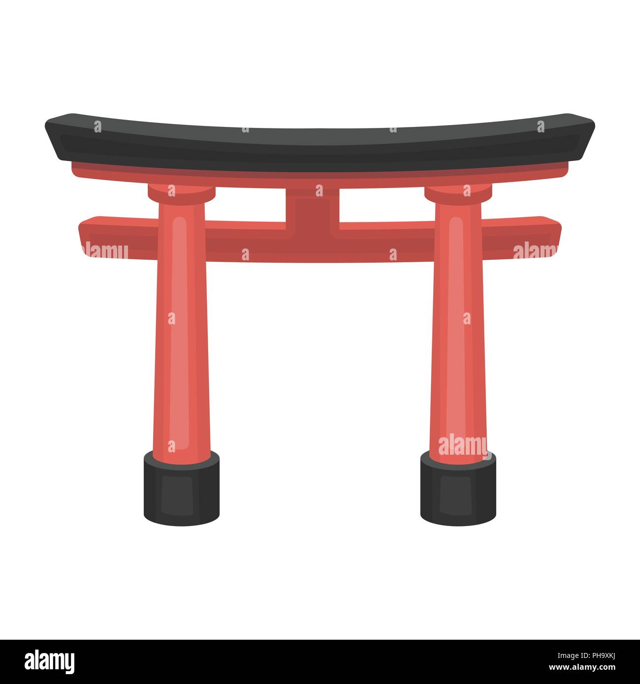 Torii icon in cartoon style isolated on white background. Religion ...