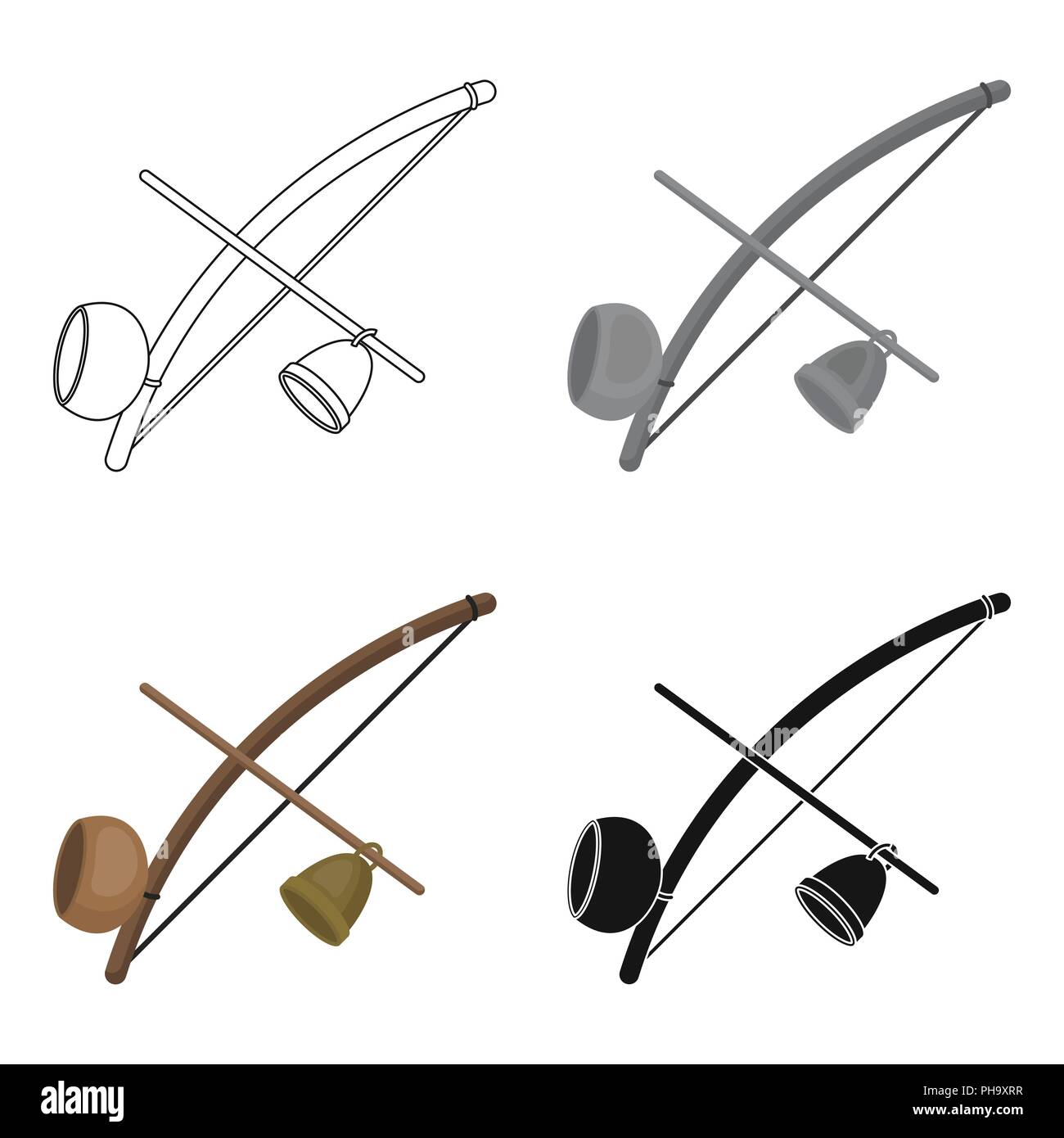 Berimbau icon in cartoon design isolated on white background. Brazil ...