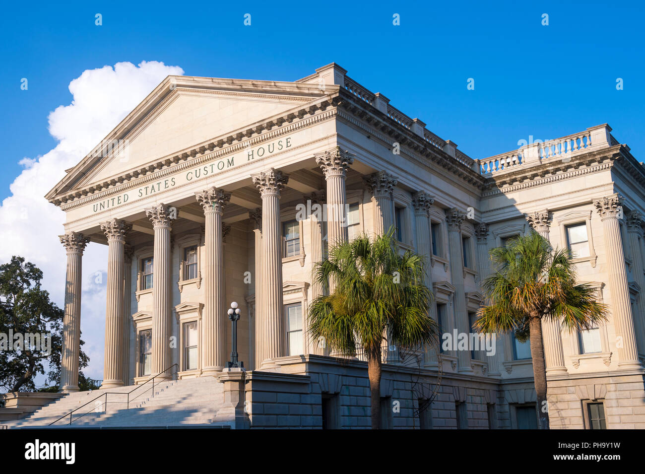 An old (mid 1800s) US government customs house with typical ...