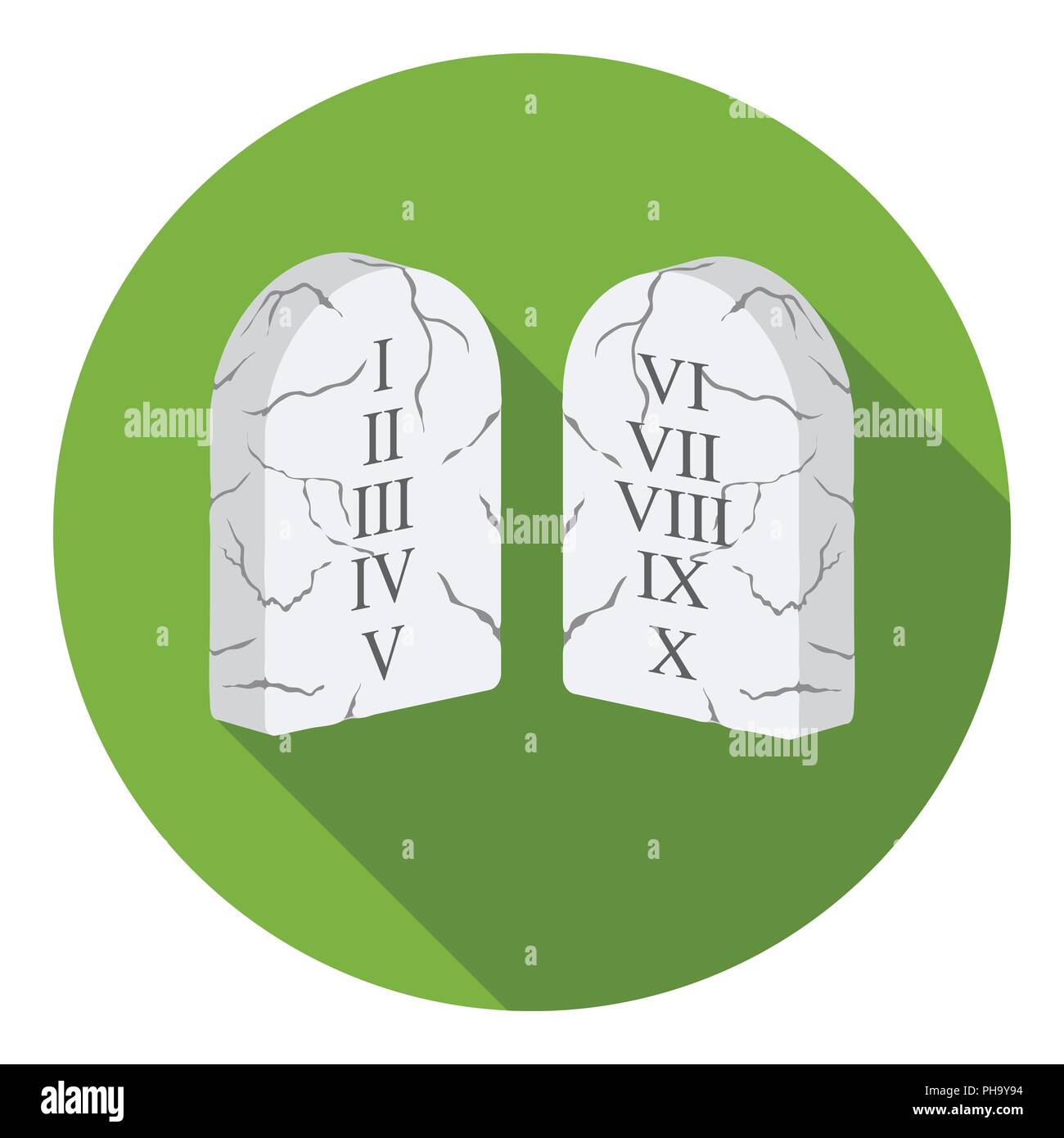 Ten Commandments icon in flat style isolated on white background. Religion symbol vector ...