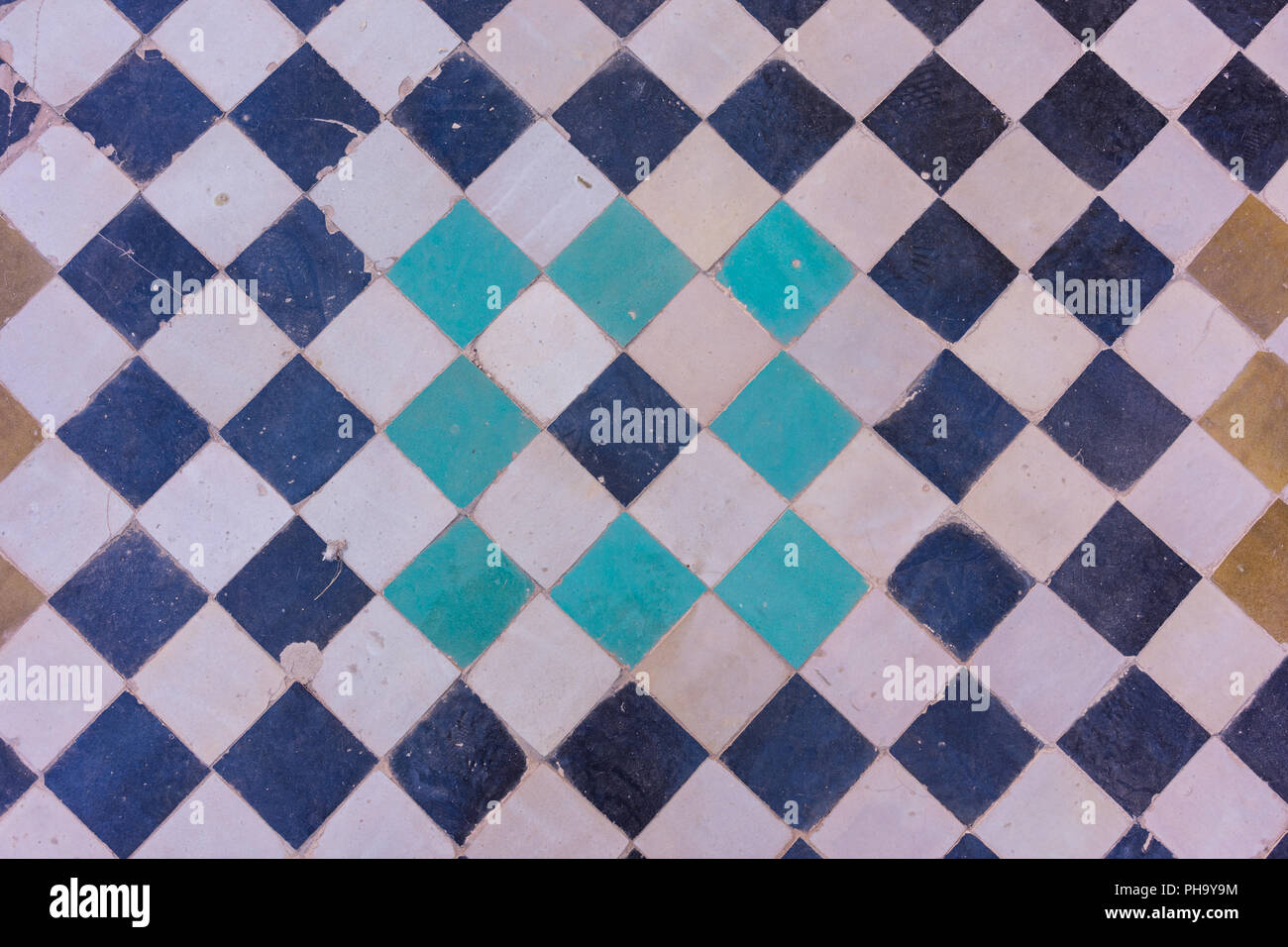 geometric mosaic floor pattern with different colours design background ...