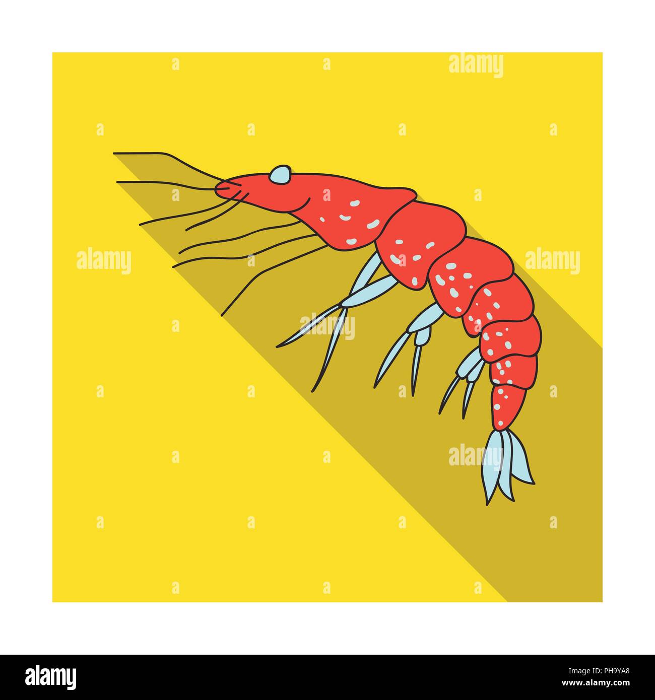 Shrimp icon in flat design isolated on white background. Sea animals ...