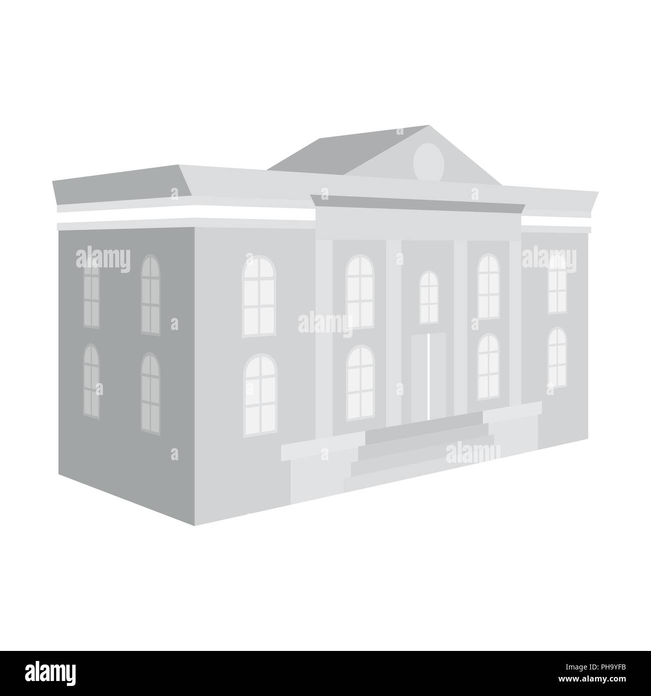 The architectural building of the museum. The Museum single icon in ...