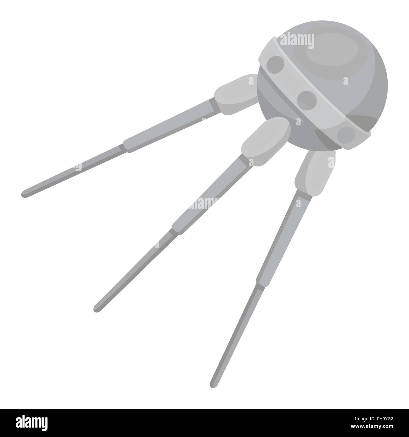 Sputnik One icon in monochrome style isolated on white background ...