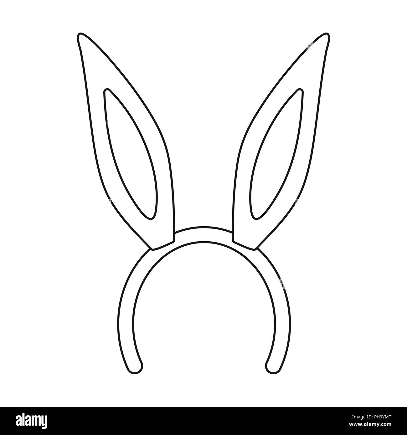 Bunny headband icon in outline style isolated on white background. Hats ...