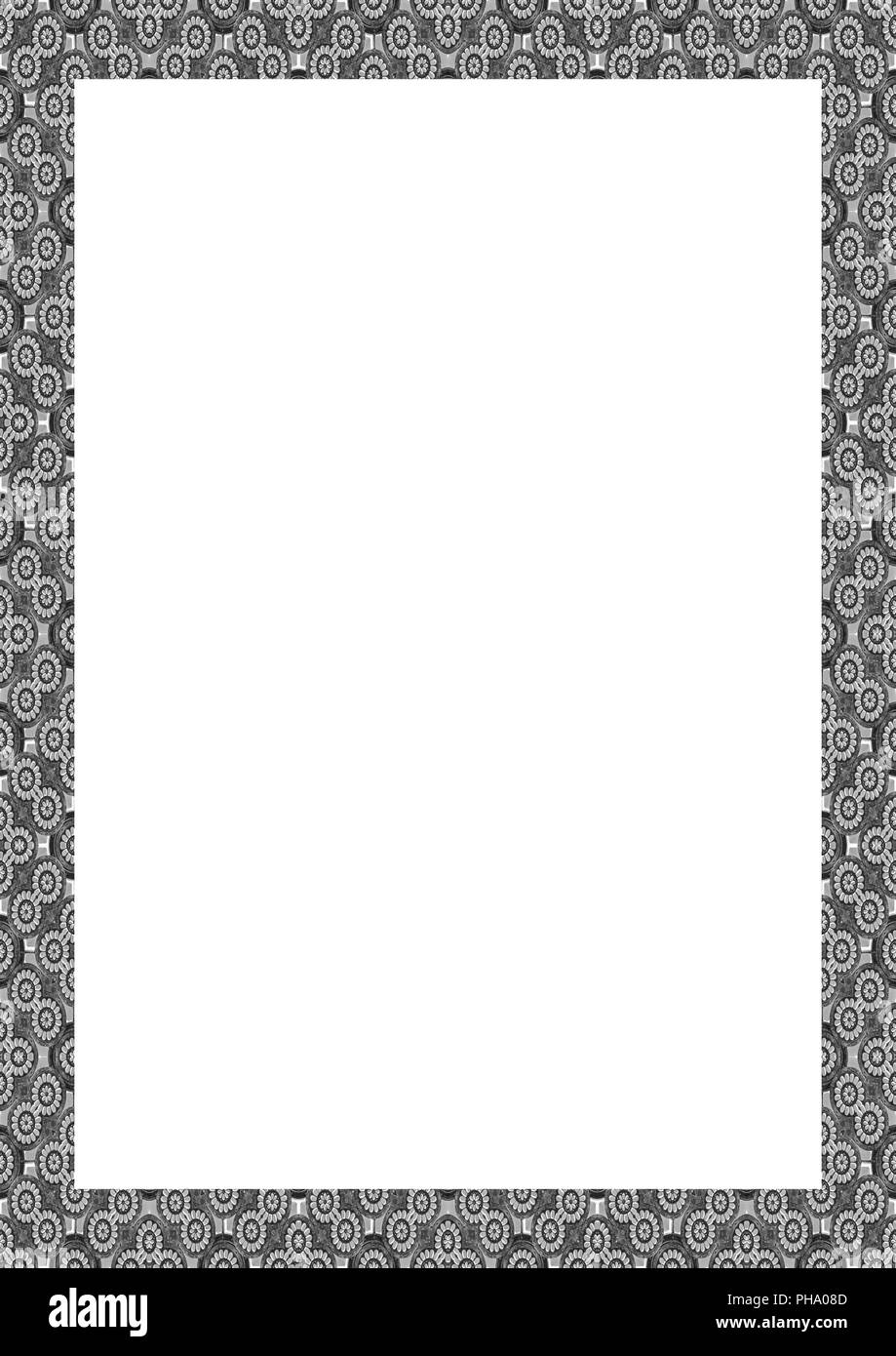 White frame background with decorated design borders Stock Photo - Alamy