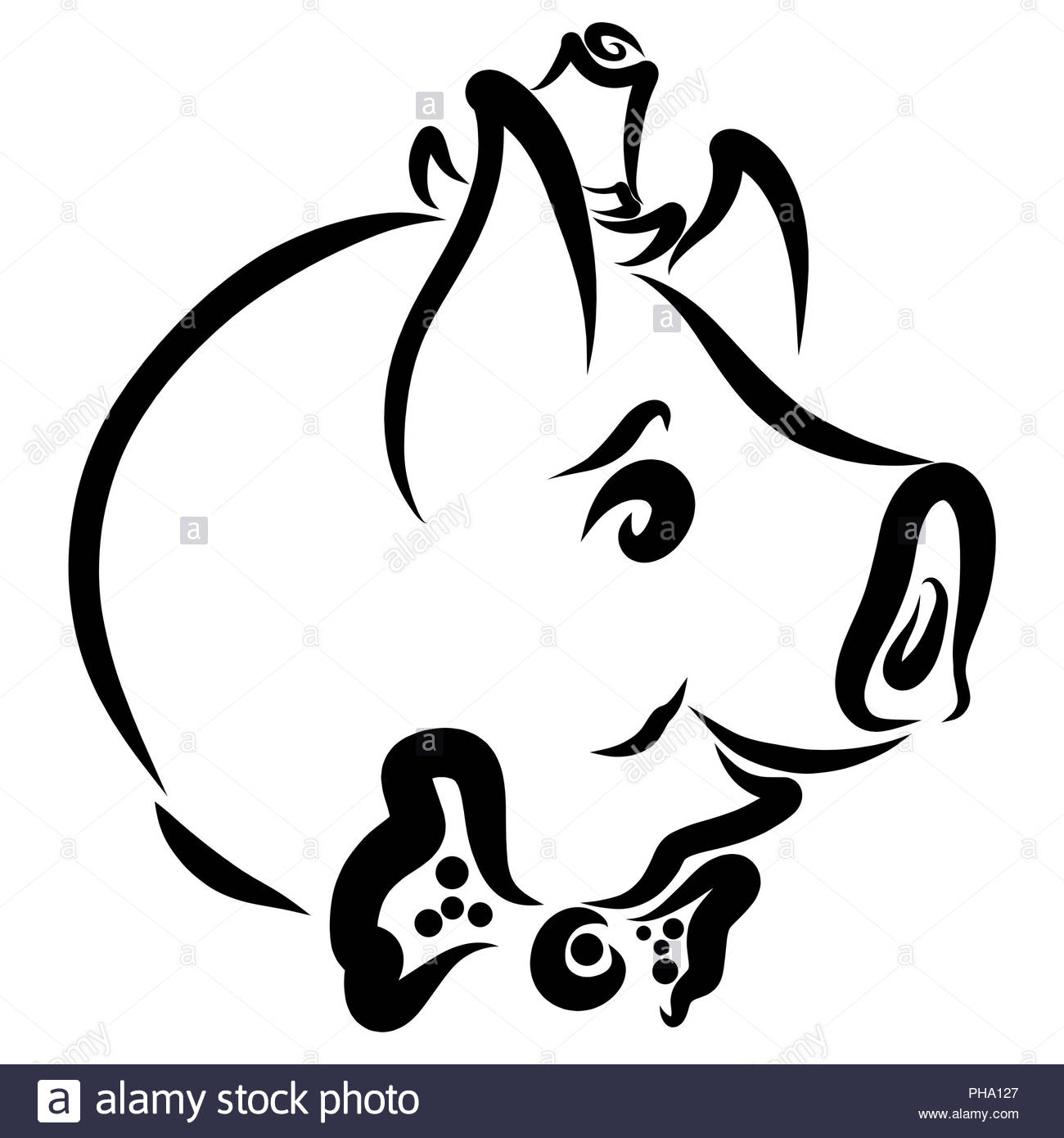 Pig Head Illustration Stock Photos & Pig Head Illustration Stock Images ...