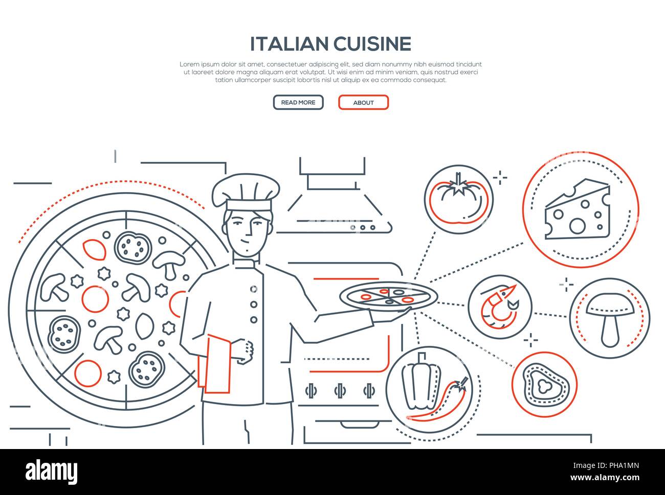 Italian cuisine concept Stock Vector Images - Alamy