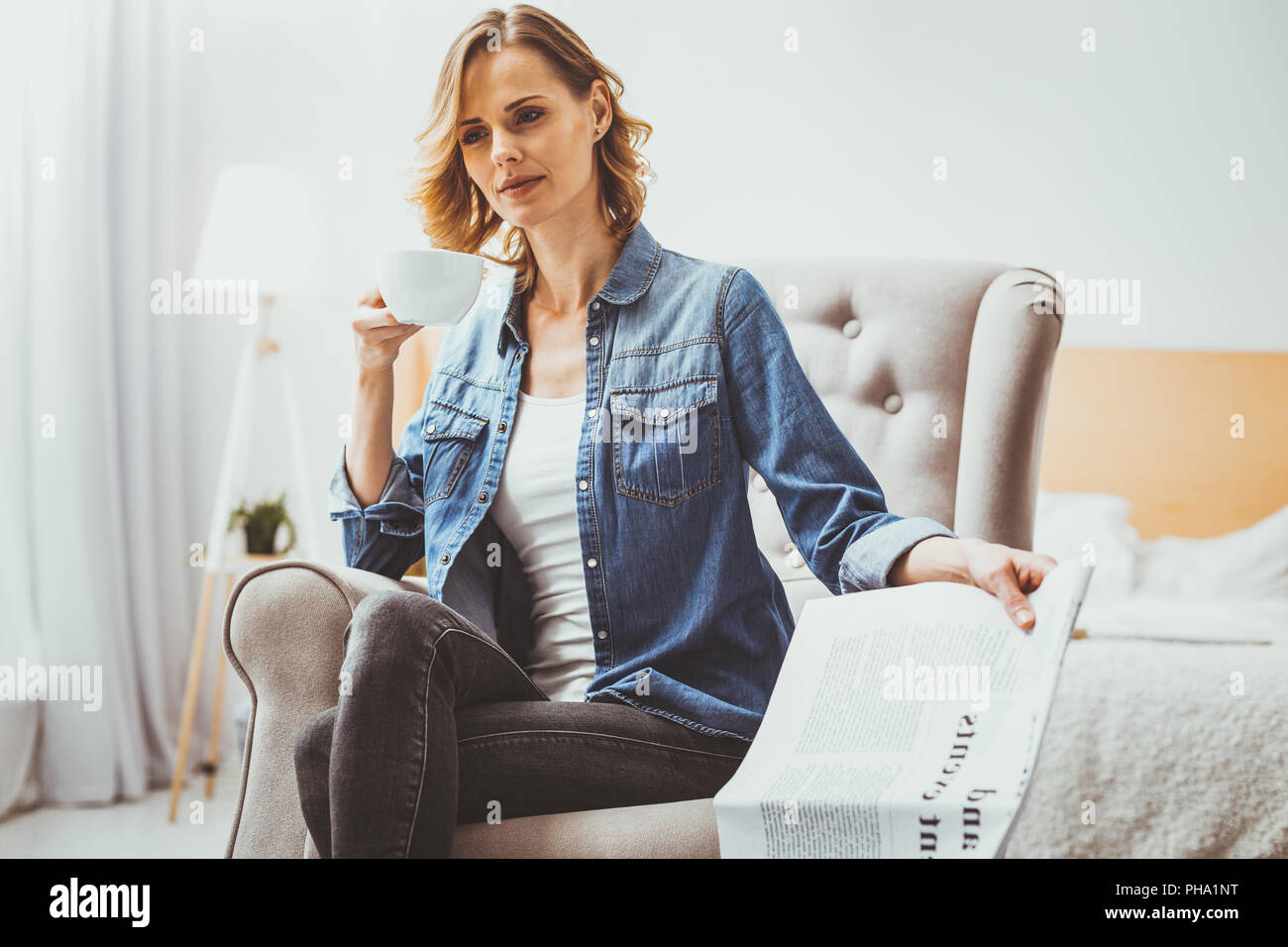 Serious girl being deep in thoughts Stock Photo - Alamy