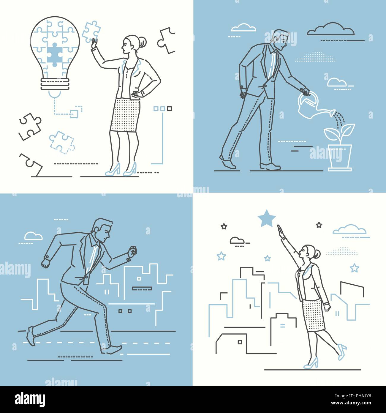 Business concepts - set of line design style illustrations Stock Vector ...