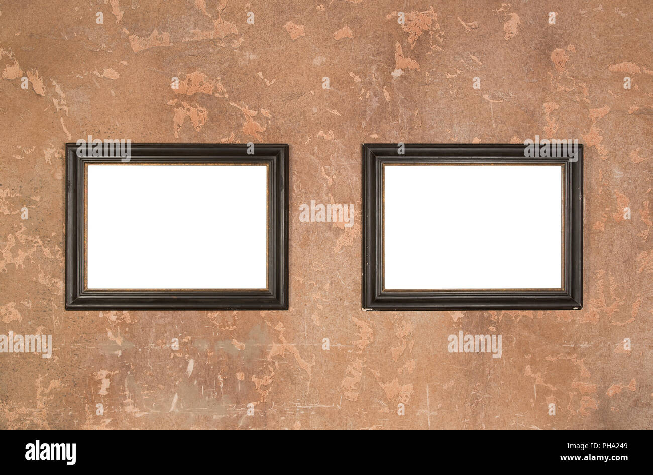 Two empty vintage brown frame Stock Photo - Alamy