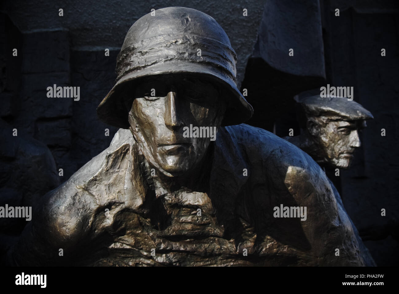 Warsaw Poland detail of the Warsaw Uprising Monument in Krasinski ...