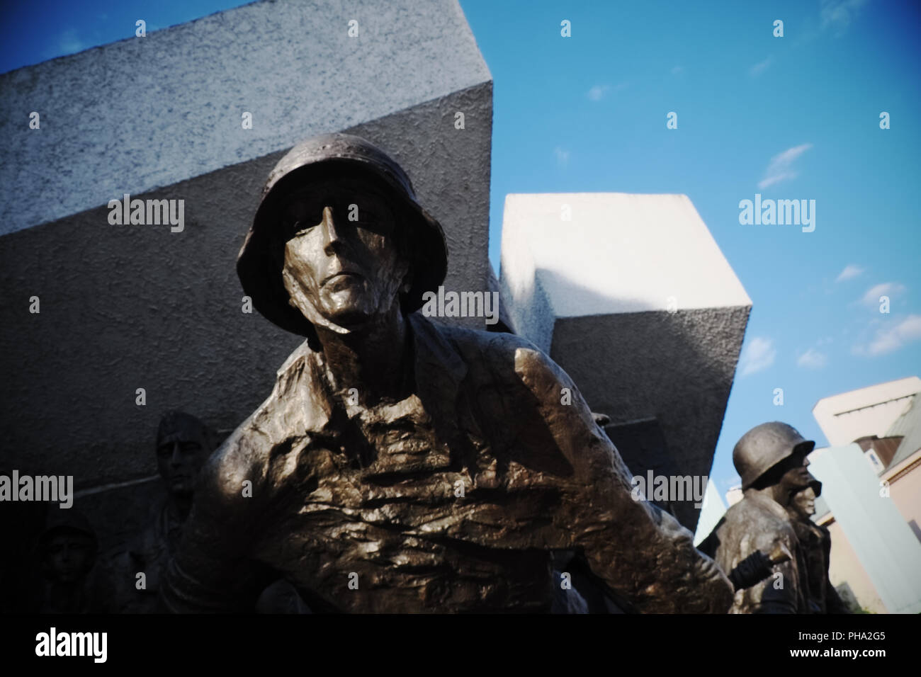 Warsaw Poland detail of the Warsaw Uprising Monument in Krasinski ...