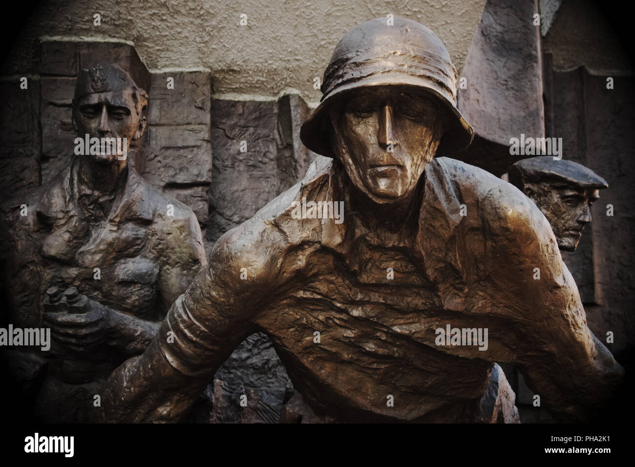 Warsaw Poland detail of the Warsaw Uprising Monument in Krasinski ...