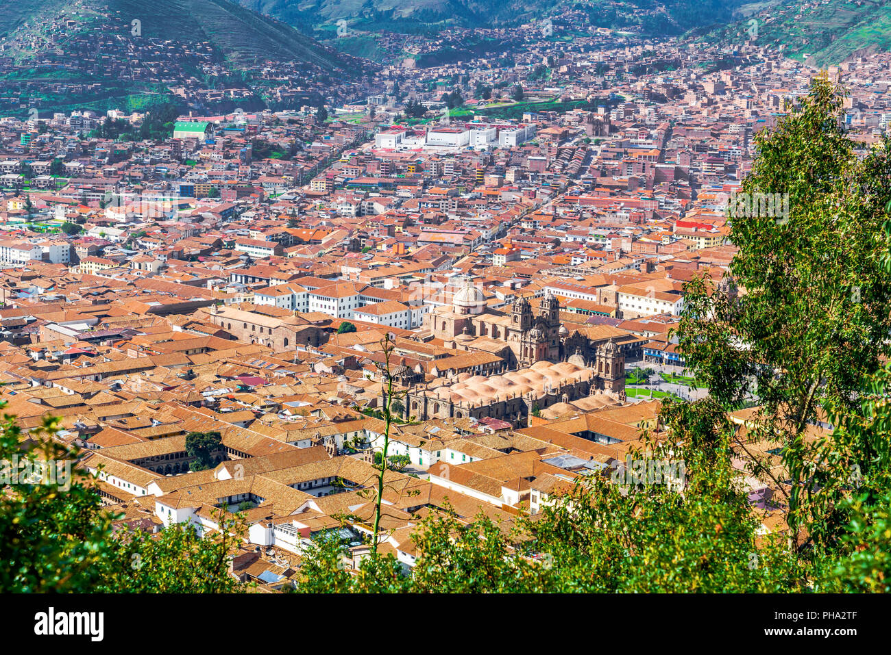 Aerial view of the city of Cusco Stock Photo - Alamy