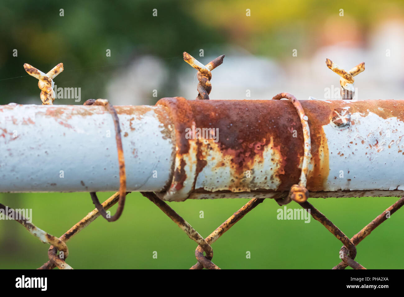 a particularly rusty section of a rusty chain link fence Stock Photo ...