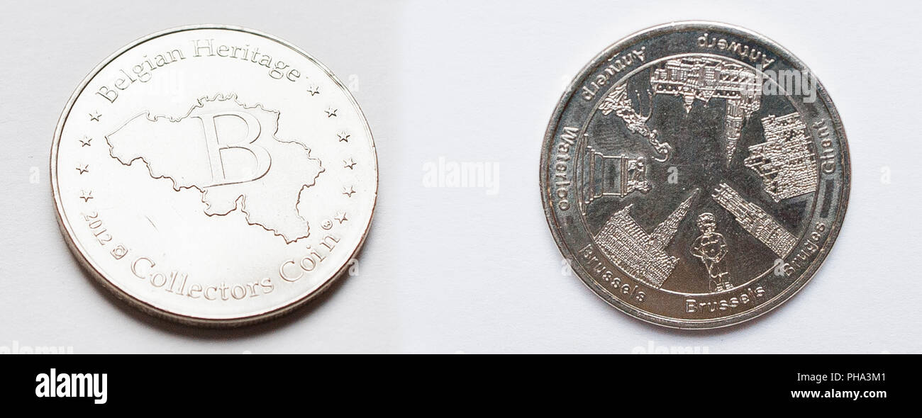 Set of Belgian Heritage collectors coin, 2012 Stock Photo - Alamy