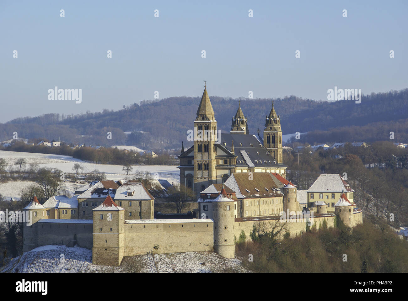 Comburg Castle in Steinbach, Baden-Wuerttemberg, Germany Stock Photo ...