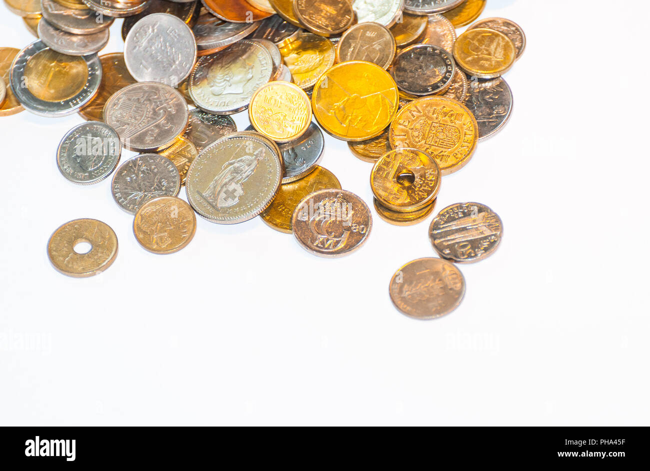 Old Coins isolated on white Stock Photo - Alamy