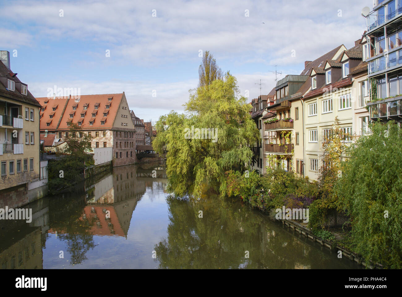 Historic und Modern Houses in Nuremberg, Germany, Bavaria Stock Photo ...