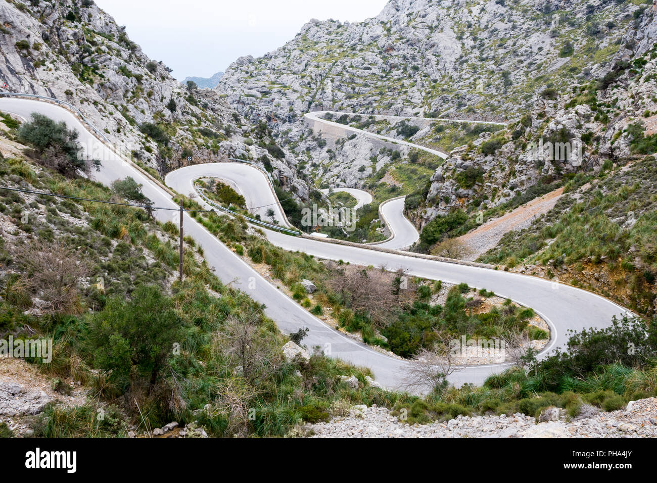 Serpentine road direction sa calobra, majorca Stock Photo - Alamy