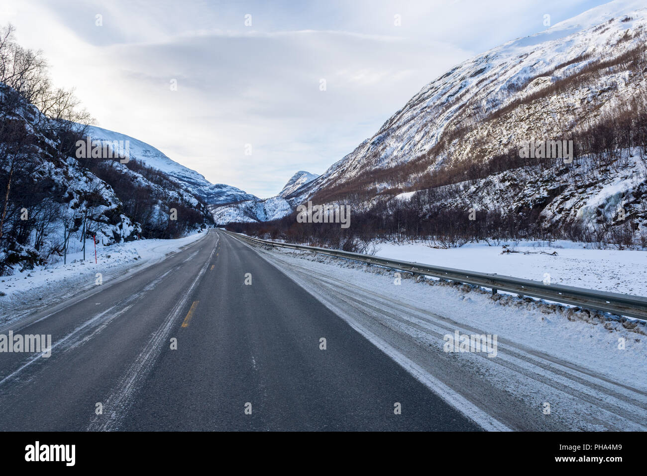 Frozen Road, Norway Stock Photo - Alamy