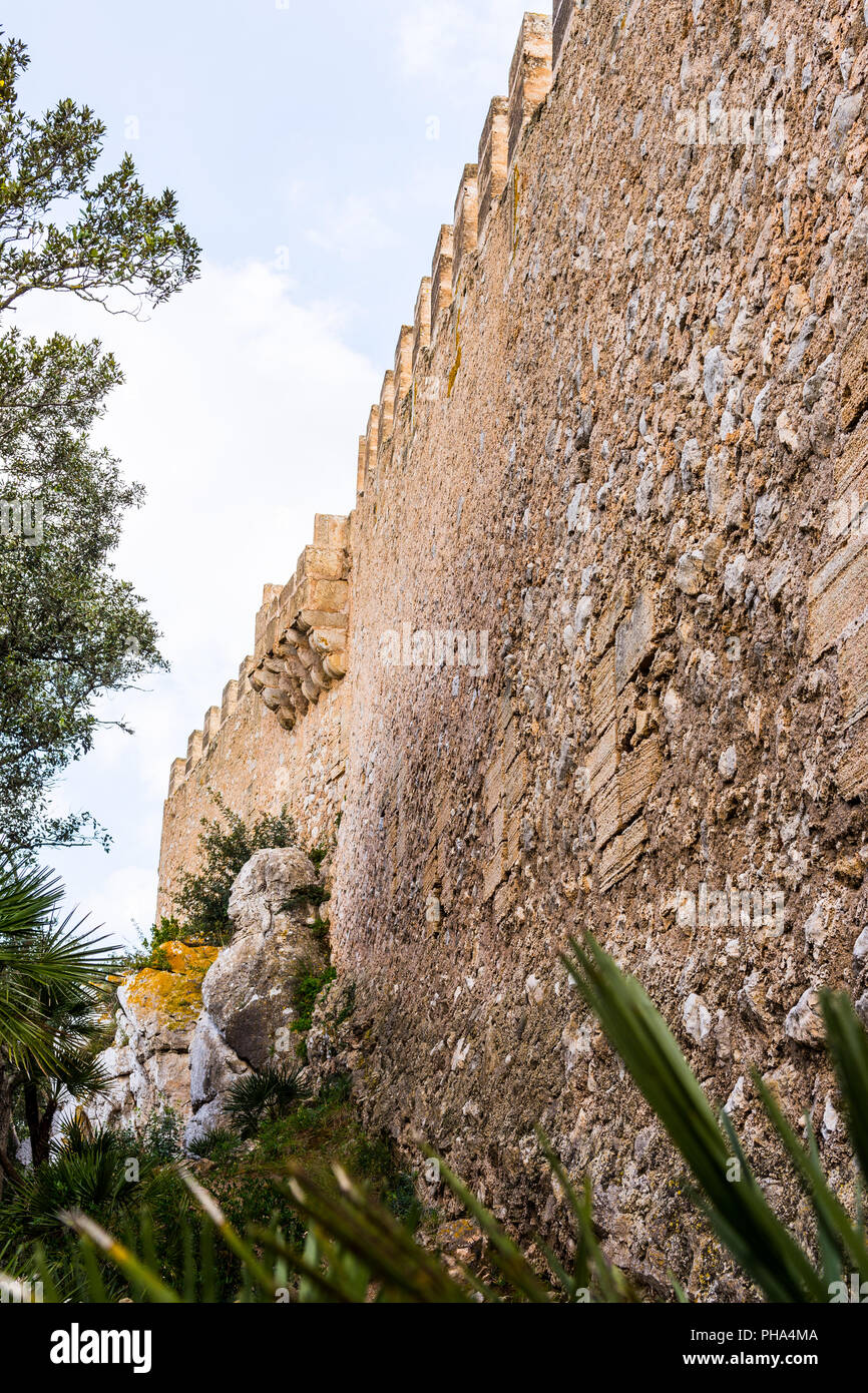 Walls of Castell Capdepera, Majorca Stock Photo - Alamy