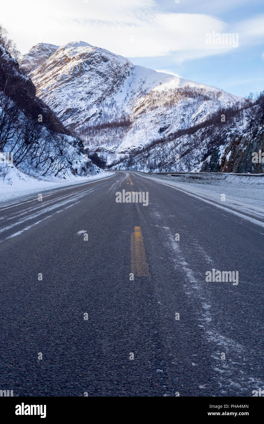 Frozen Road, Norway Stock Photo - Alamy