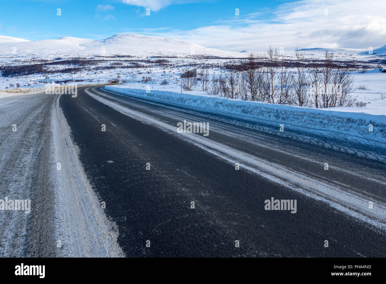 Frozen Road, Norway Stock Photo - Alamy
