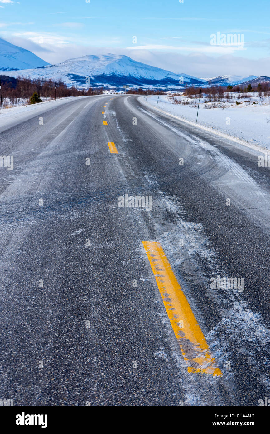 Frozen Road, Norway Stock Photo - Alamy