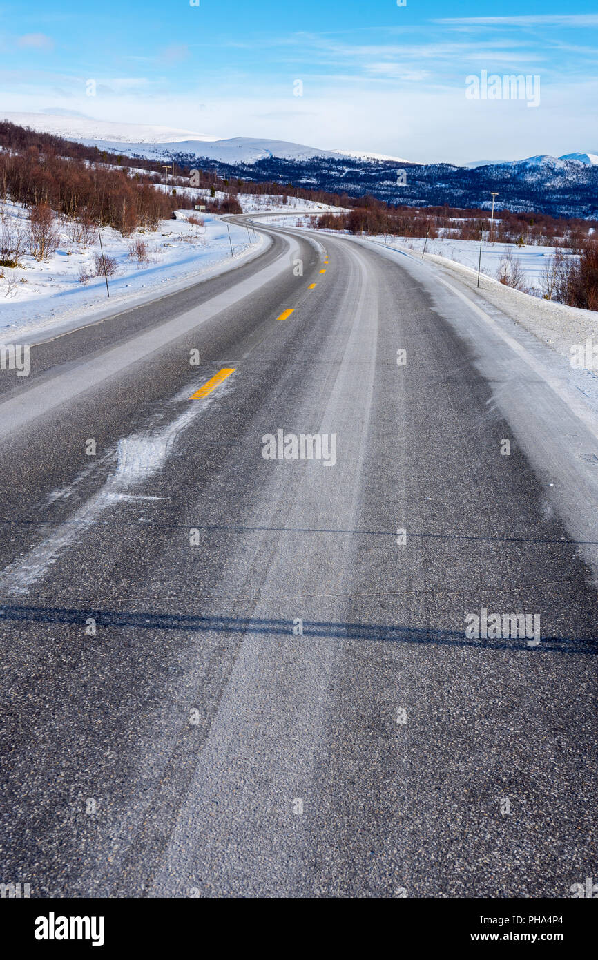 Frozen Road, Norway Stock Photo - Alamy