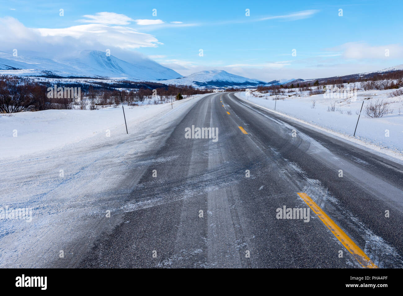 Frozen Road, Norway Stock Photo - Alamy