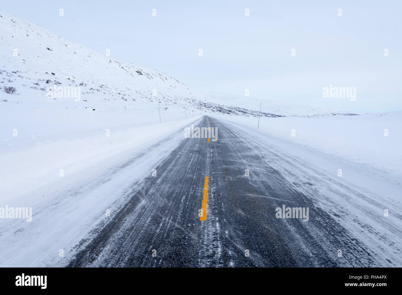 Frozen Road, Norway Stock Photo - Alamy