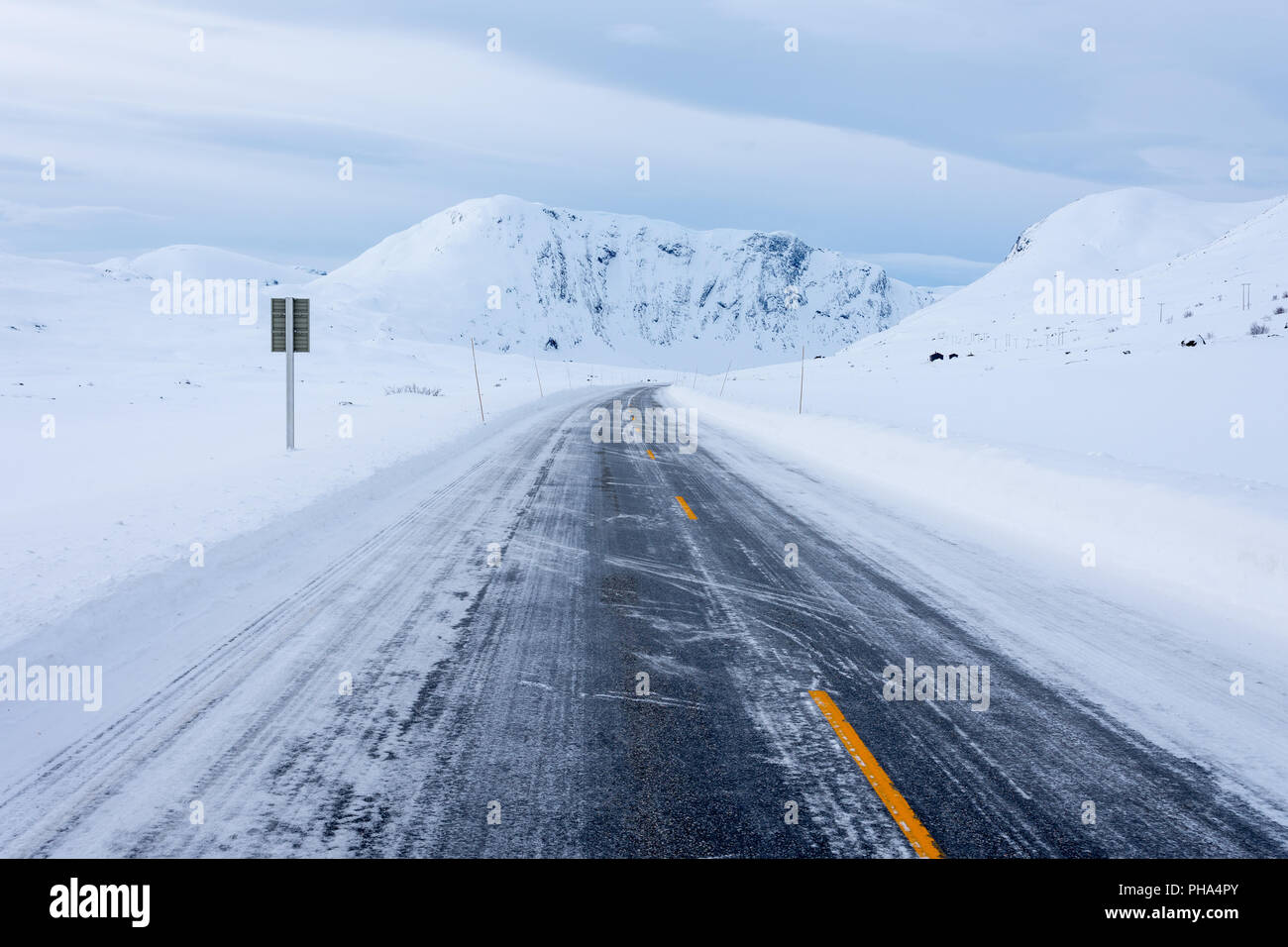 Frozen Road, Norway Stock Photo - Alamy
