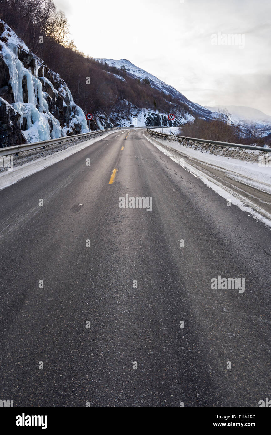 Frozen Road, Norway Stock Photo - Alamy