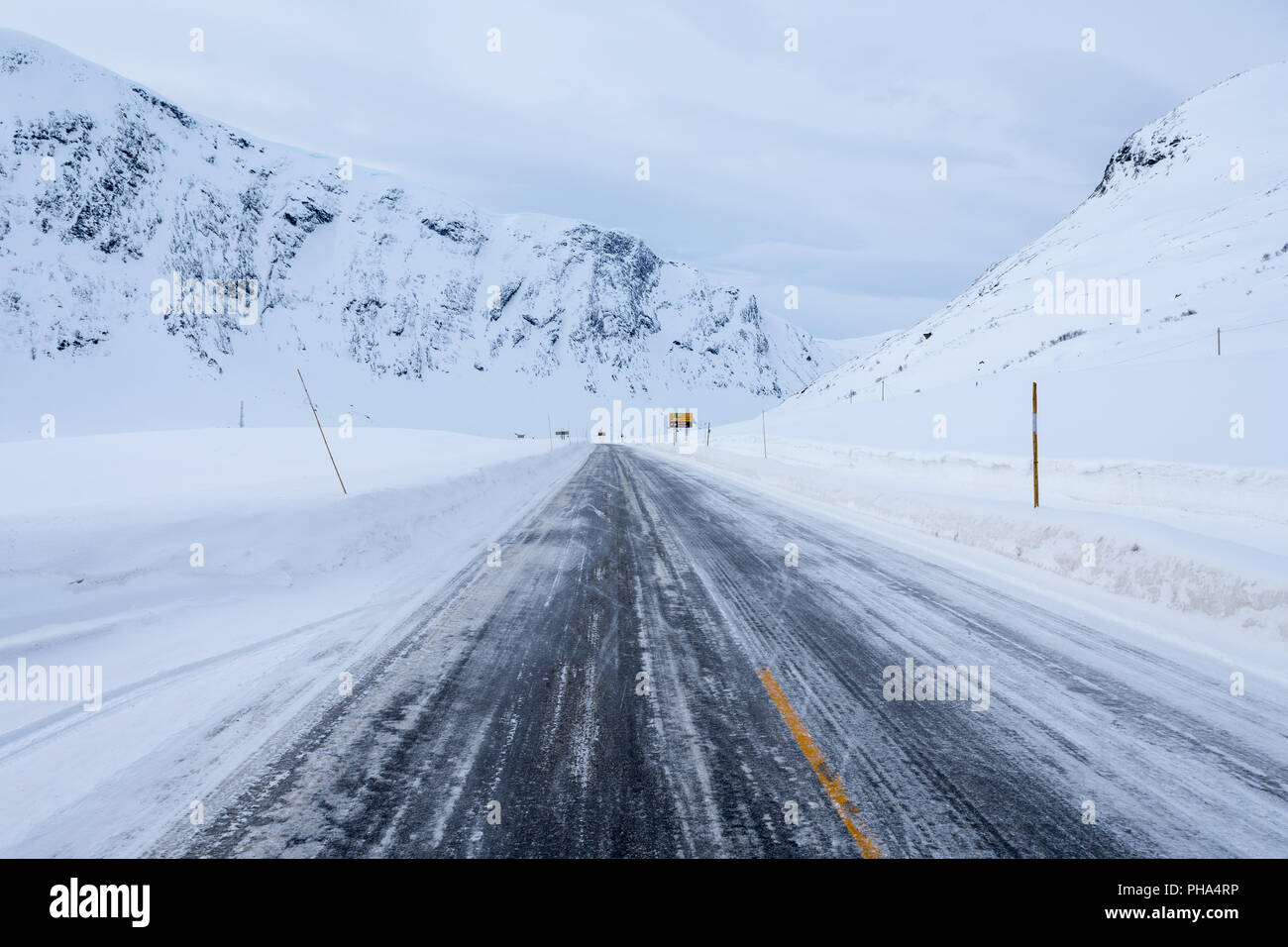 Frozen Road, Norway Stock Photo - Alamy