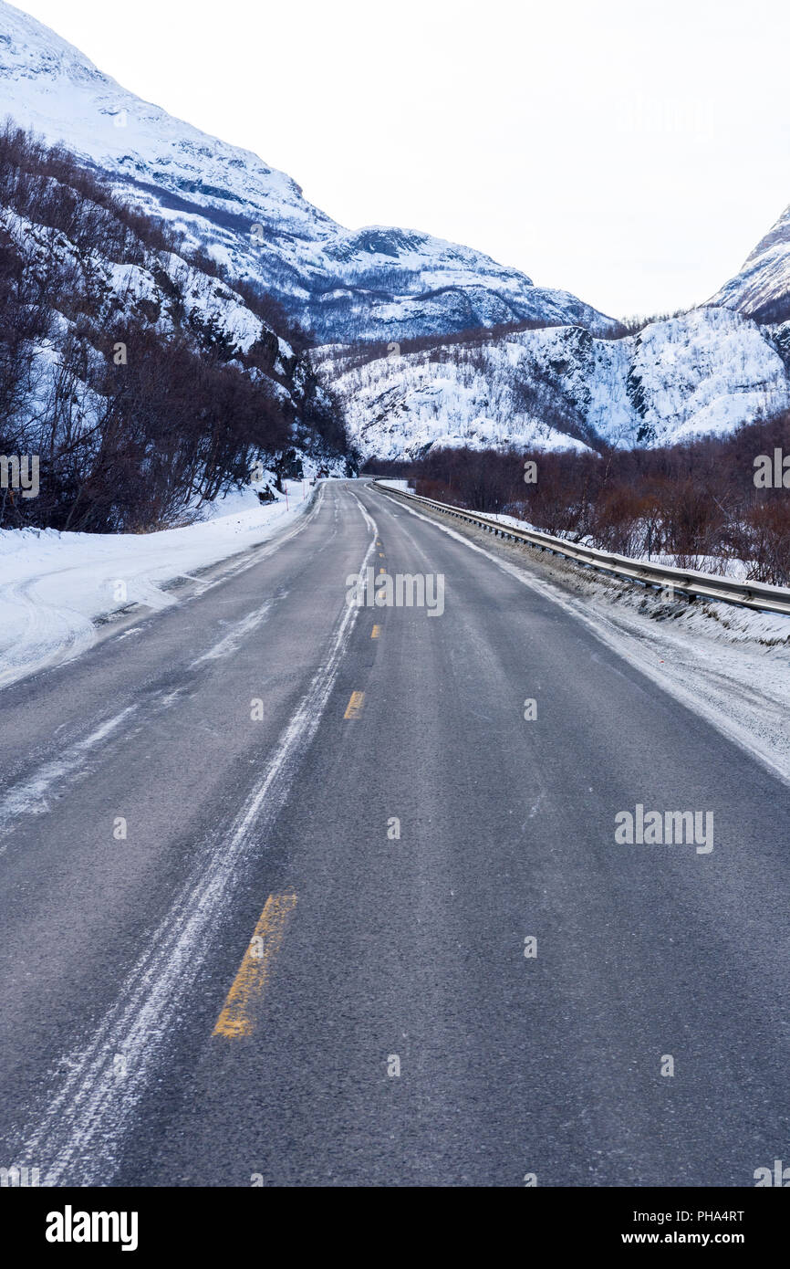 Frozen Road, Norway Stock Photo - Alamy