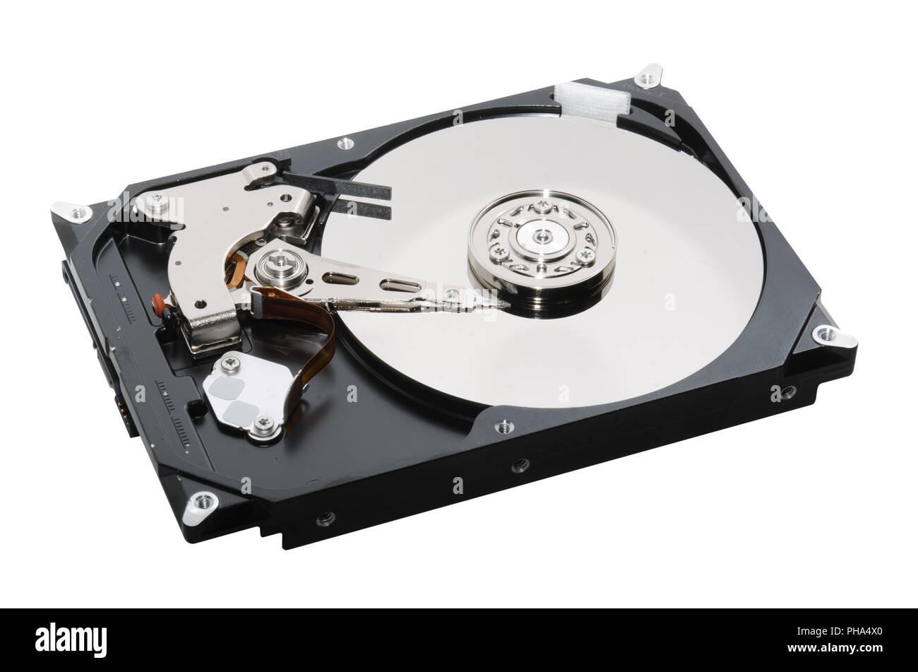hard disk open isolated on white background Stock Photo - Alamy