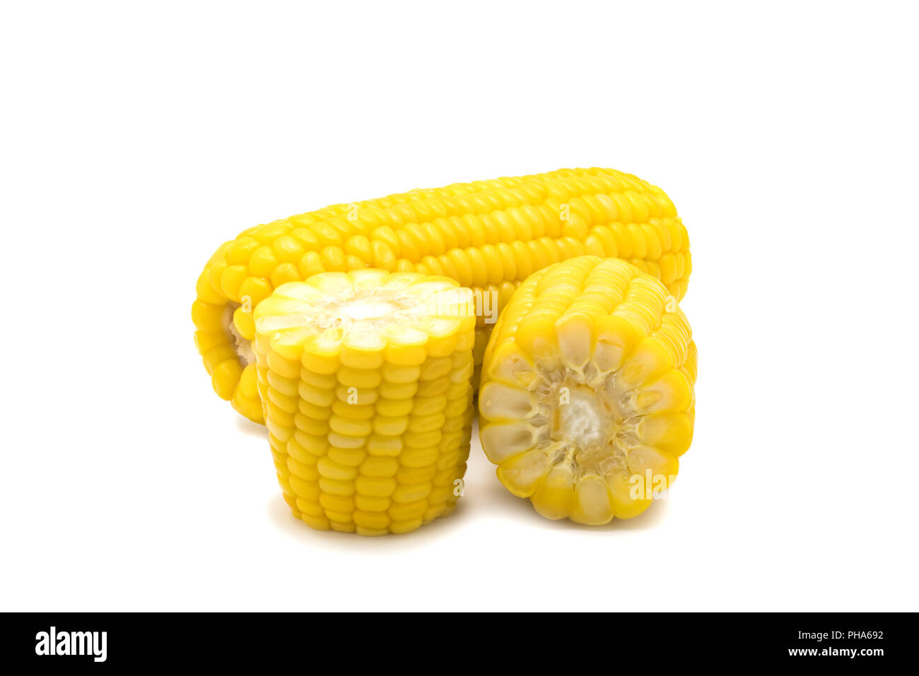 Closeup of sweet corn isolated on white background Stock Photo - Alamy
