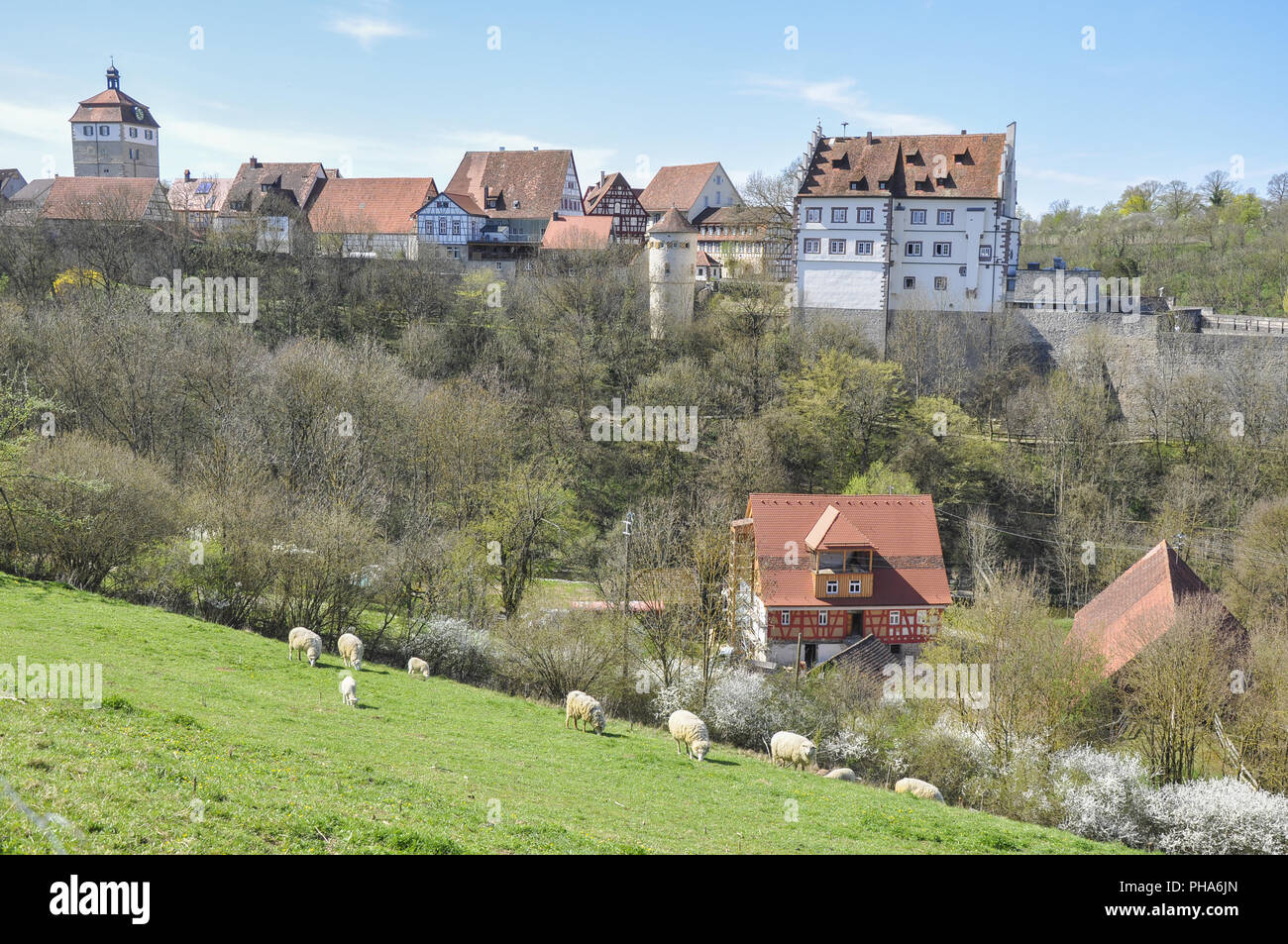 Spring time in the Buehler Valley around Vellberg, Germany Stock Photo ...