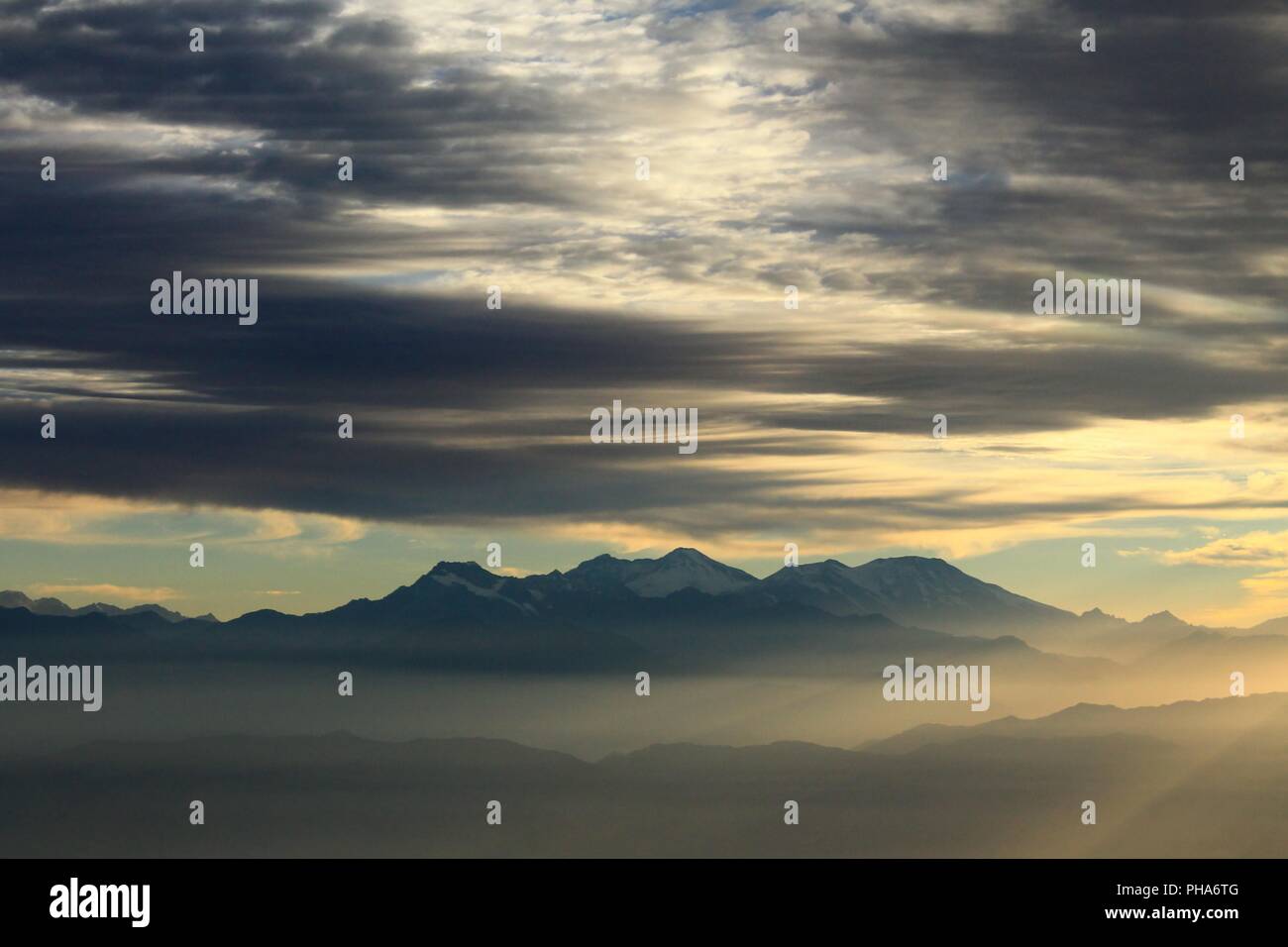 Andes Mountain Range at sunrise Stock Photo - Alamy
