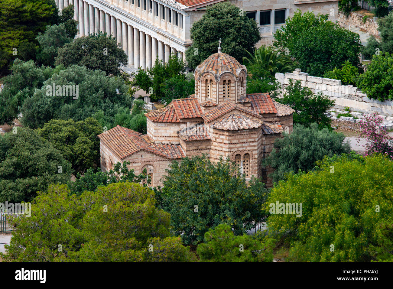 Traditional Mosque standing near the Stoa of Attalus in Athens Greece ...