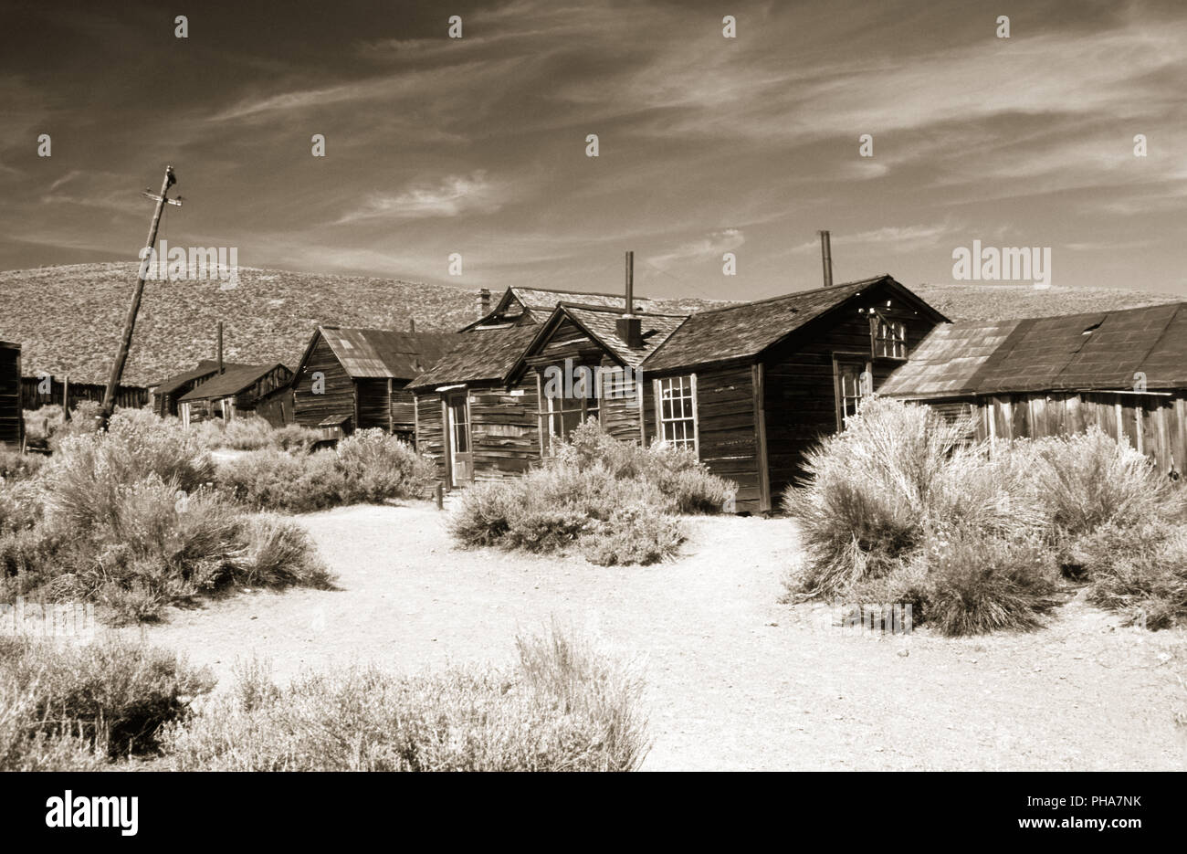 Bodie, wooden houses Stock Photo - Alamy