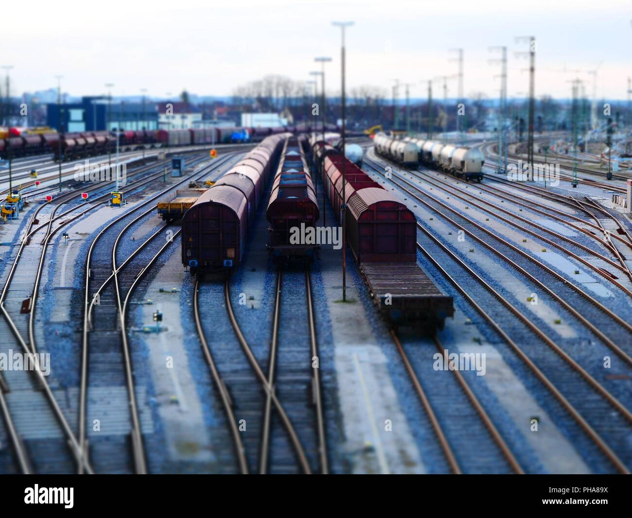 Tilt shift railroad infrastructure with goods and passenger ...