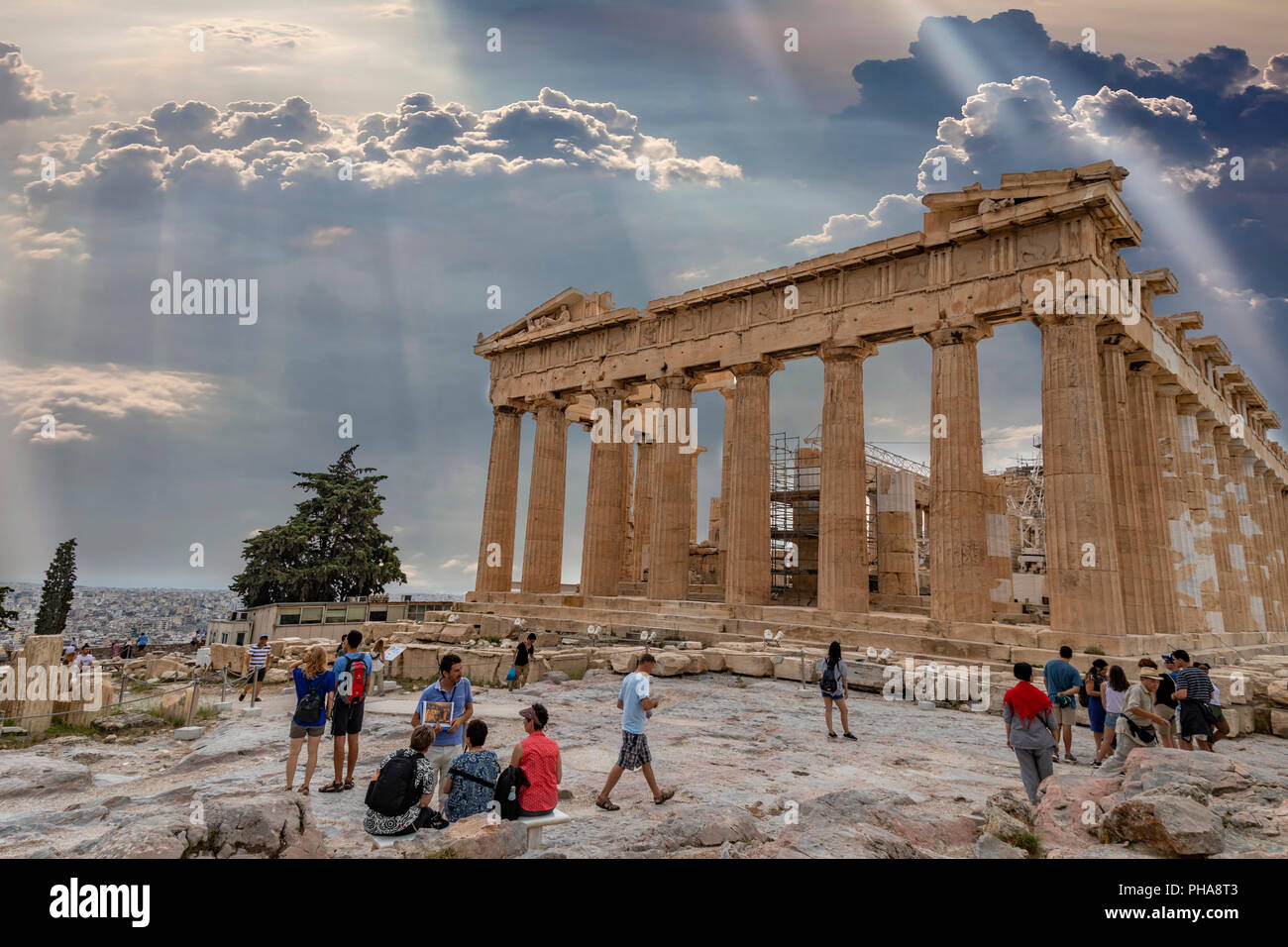 The Parthenon or Temple of Athena on Athenian Acropolis in Greece Stock ...