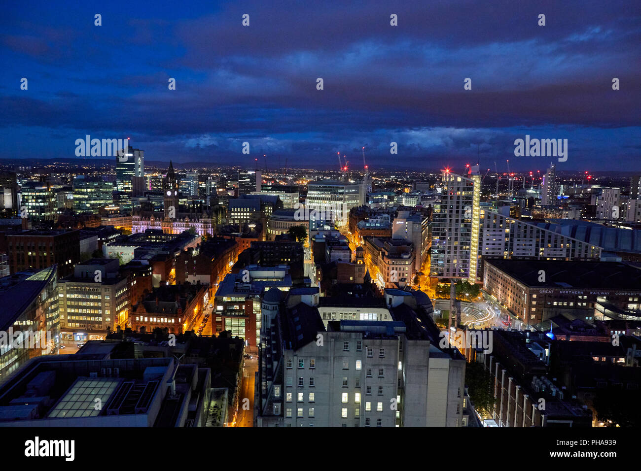 Ariel view of city night hi-res stock photography and images - Alamy