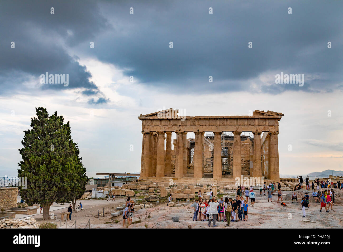 The Parthenon or Temple of Athena on Athenian Acropolis in Greece Stock ...