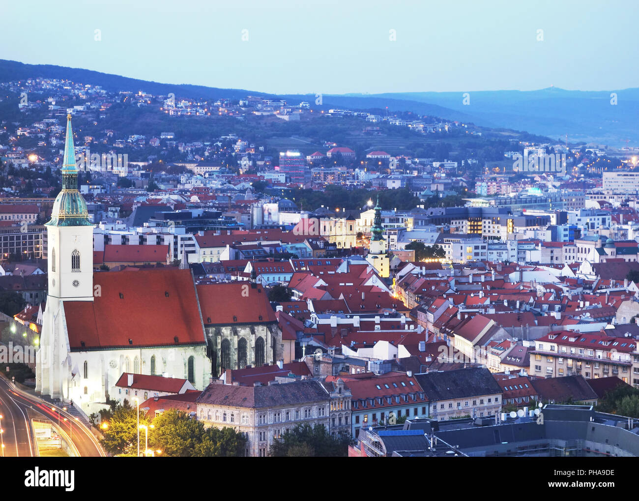 Bratislava Slovakia night view Stock Photo - Alamy