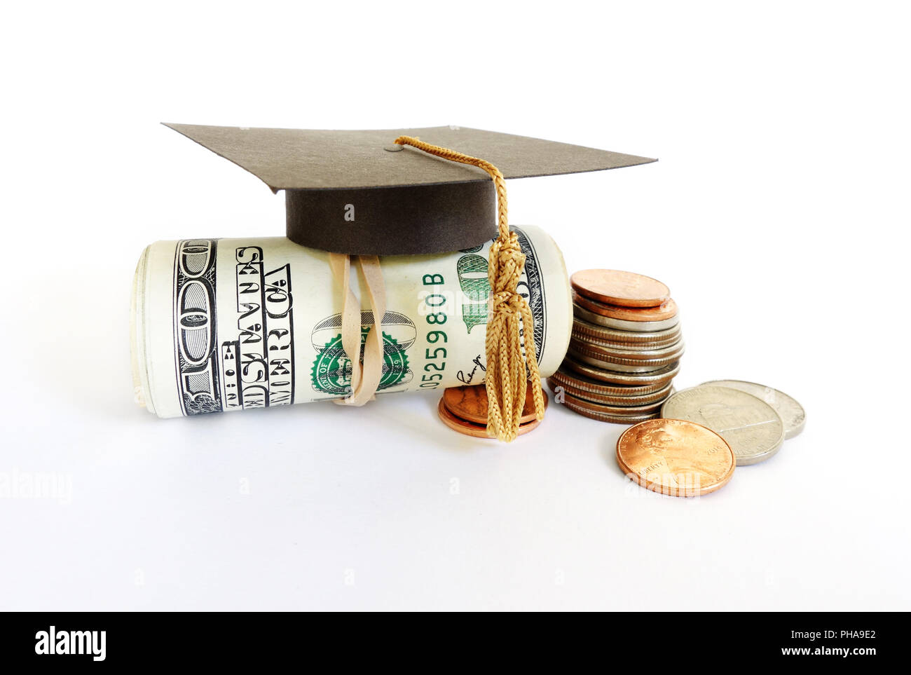 graduation cash and coins Stock Photo - Alamy